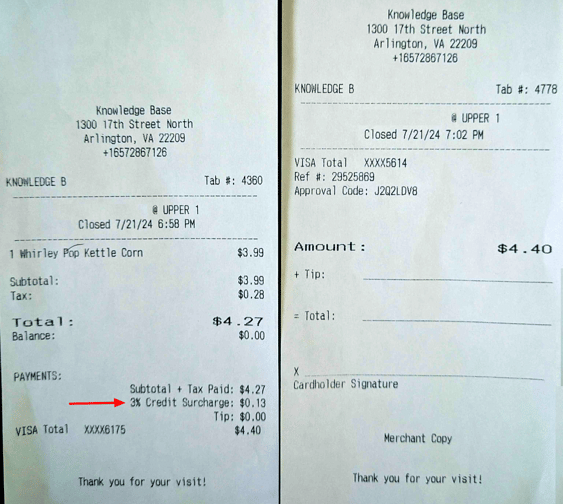 Credit Card Surcharging