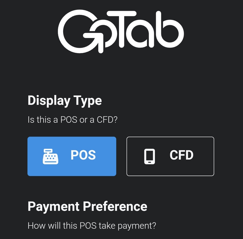 Activate GoTab POS as Terminal