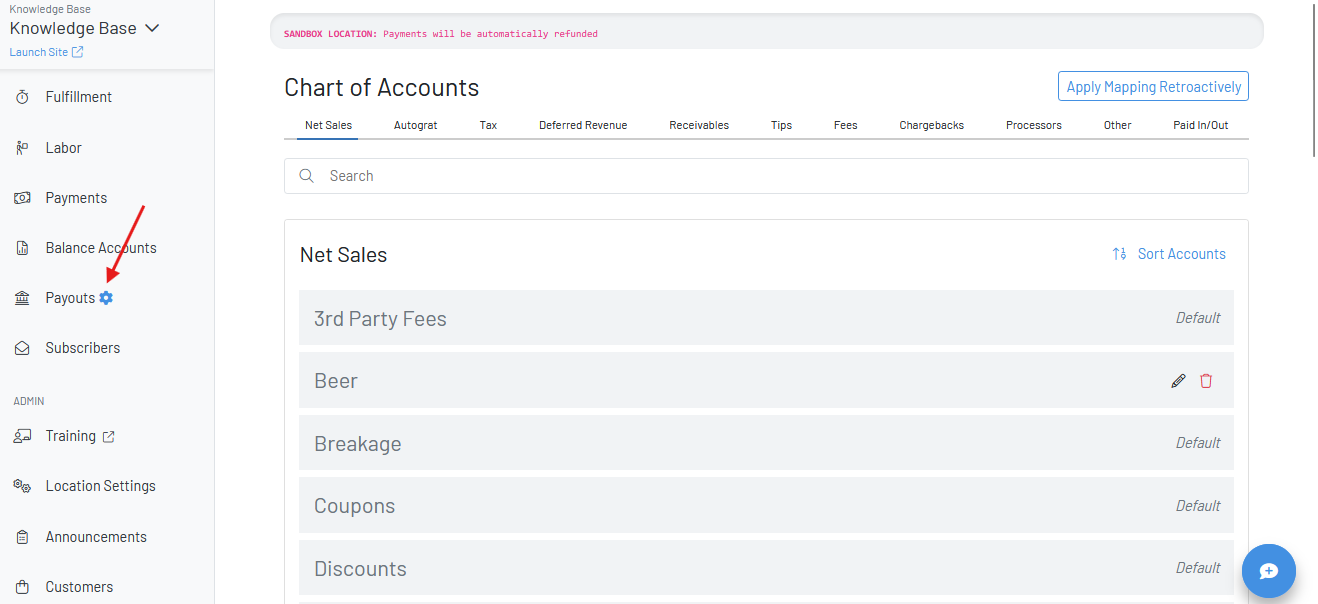 Chart of Accounts