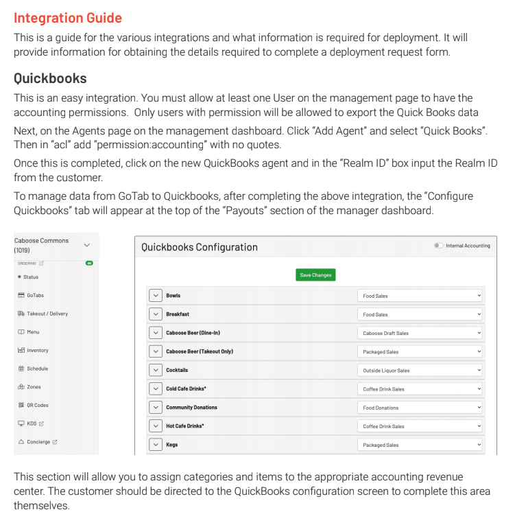 Setting up your Quickbooks Integration